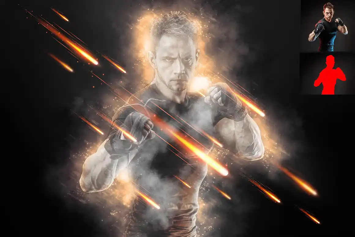 Burn Spark Effect Photoshop Action Free Download