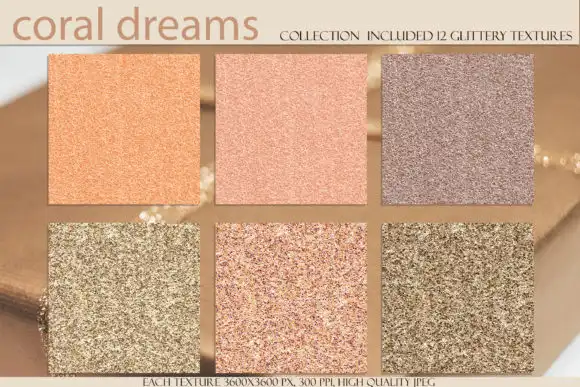 Coral Dream Glitter & Foil Textures Free Download