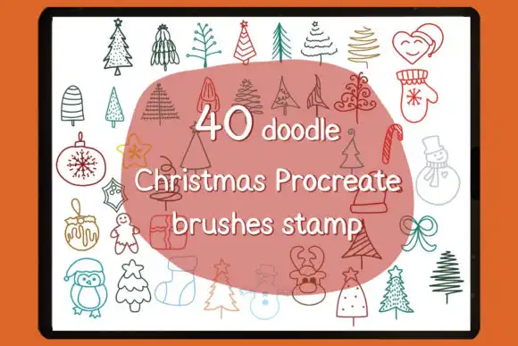 Doodle Christmas Procreate Brushes Free Download