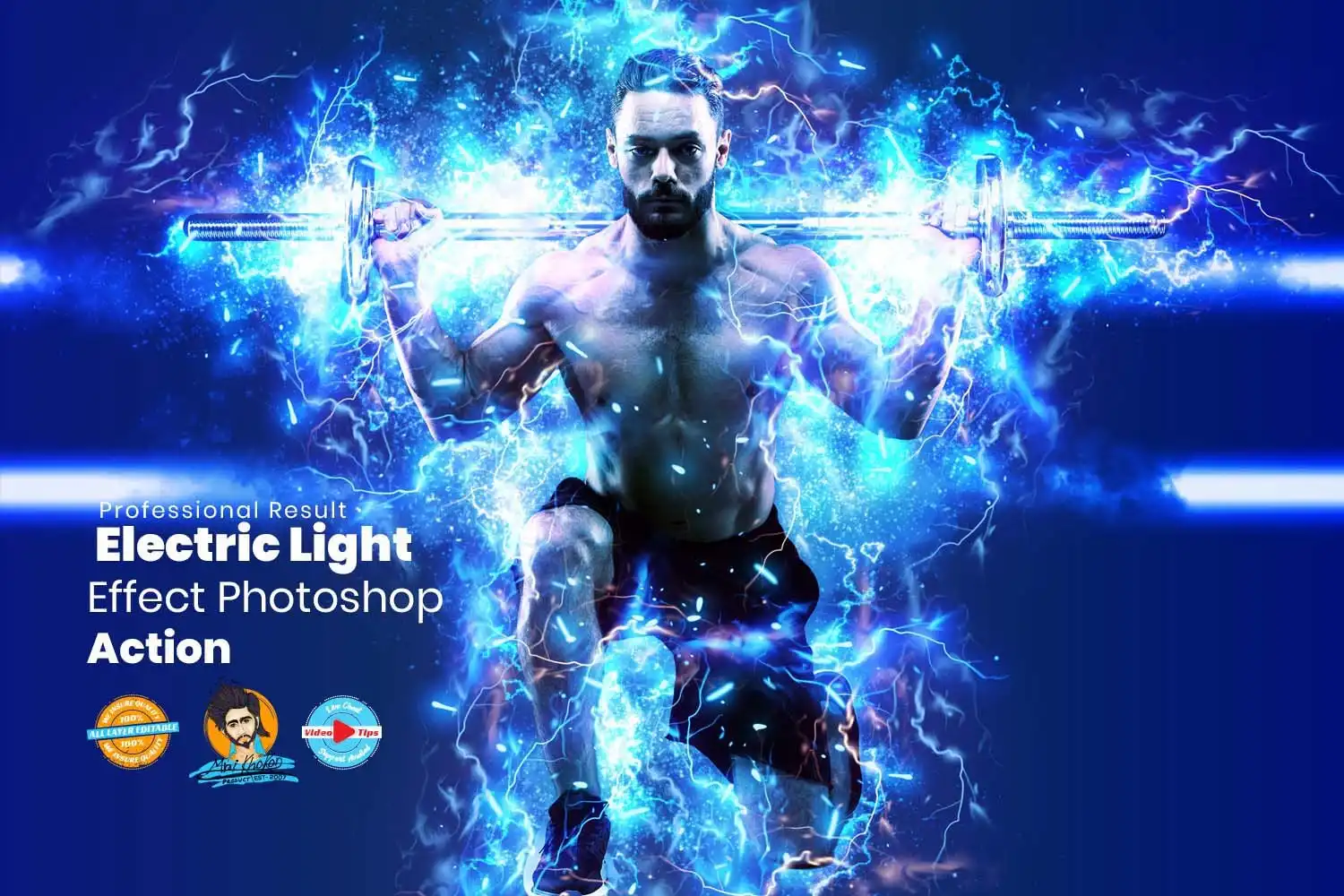 Electric Effect Photoshop Action Free Download