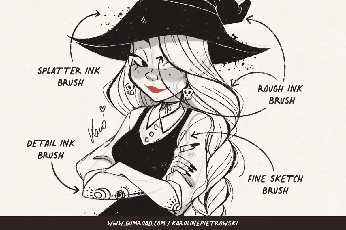 Karoline's Inking Brush Set for Procreate Free Download