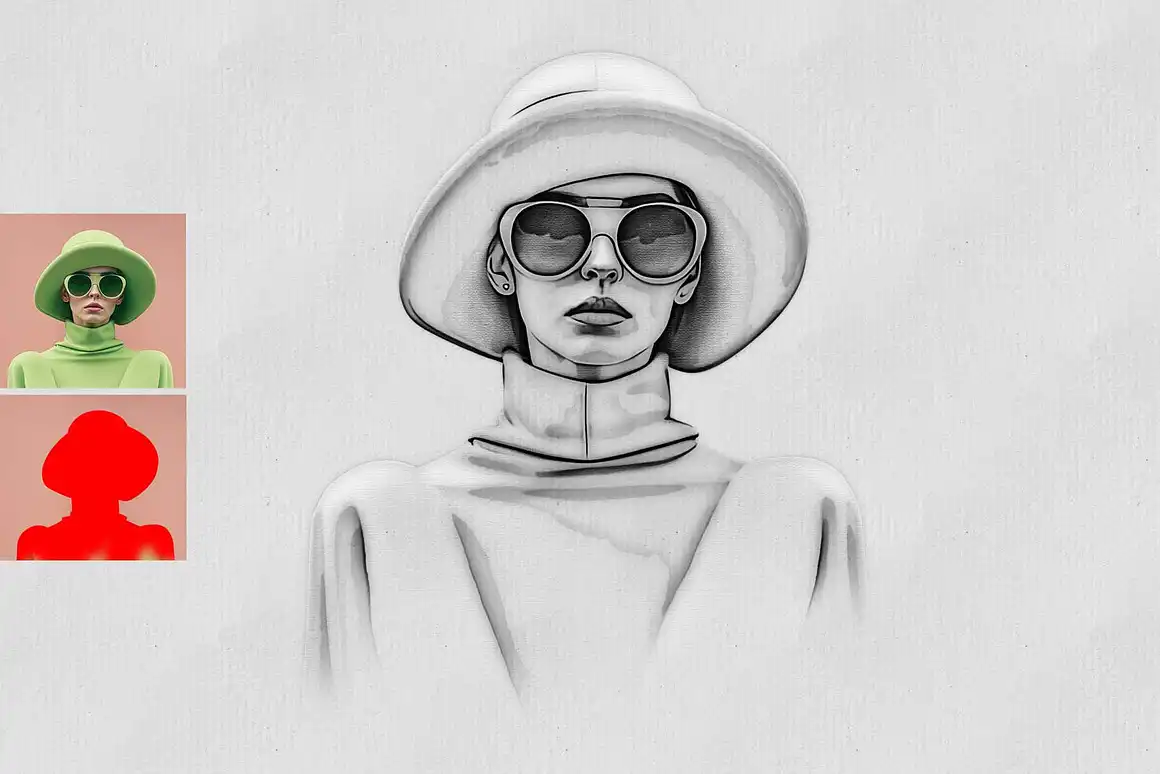 Line Drawing Effect Photoshop Action Free Download