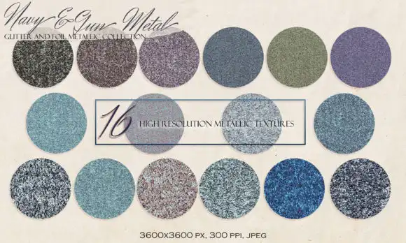 Navy & Metal Gun Glitter Foil Collection Free Download