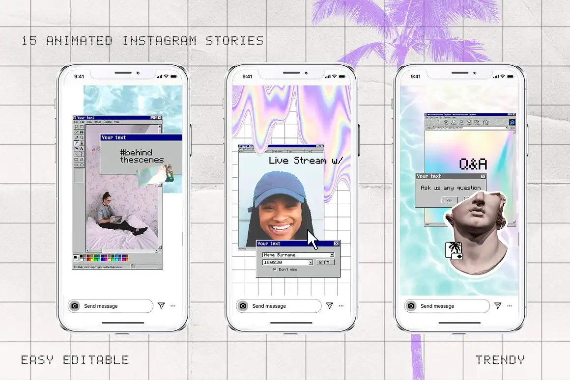 Old Computer Insta template Ps Canva Free Download