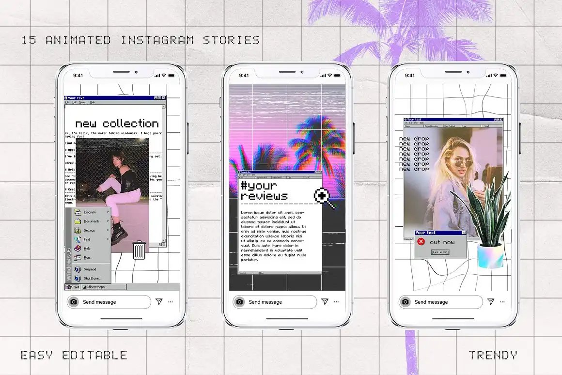 Old Computer Insta template Ps Canva Free Download
