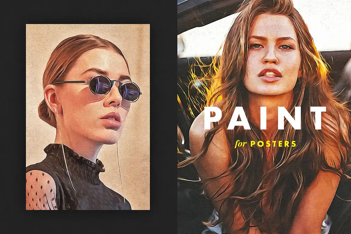 Painted Picture Effect for Posters Free Download