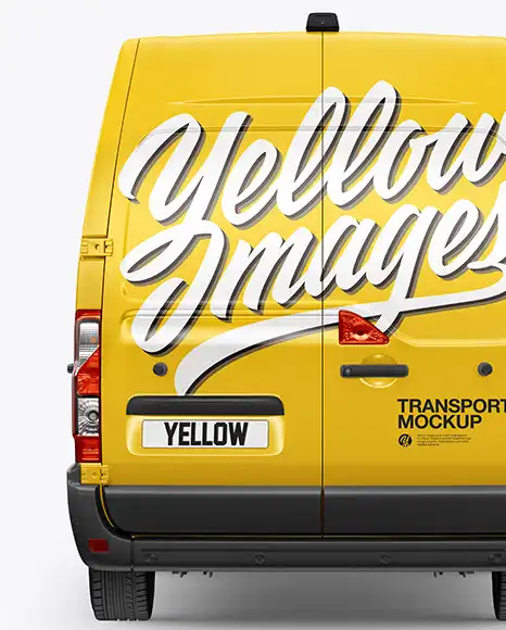 Panel Van Mockup - Back View Free Download