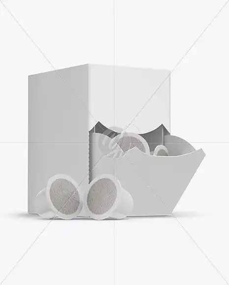 Paper Box With Coffee Capsules Mockup Free Download