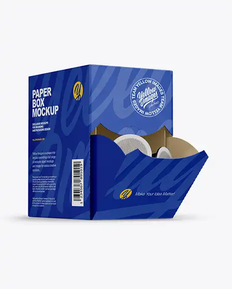 Paper Box With Coffee Capsules Mockup - Brushes Pack