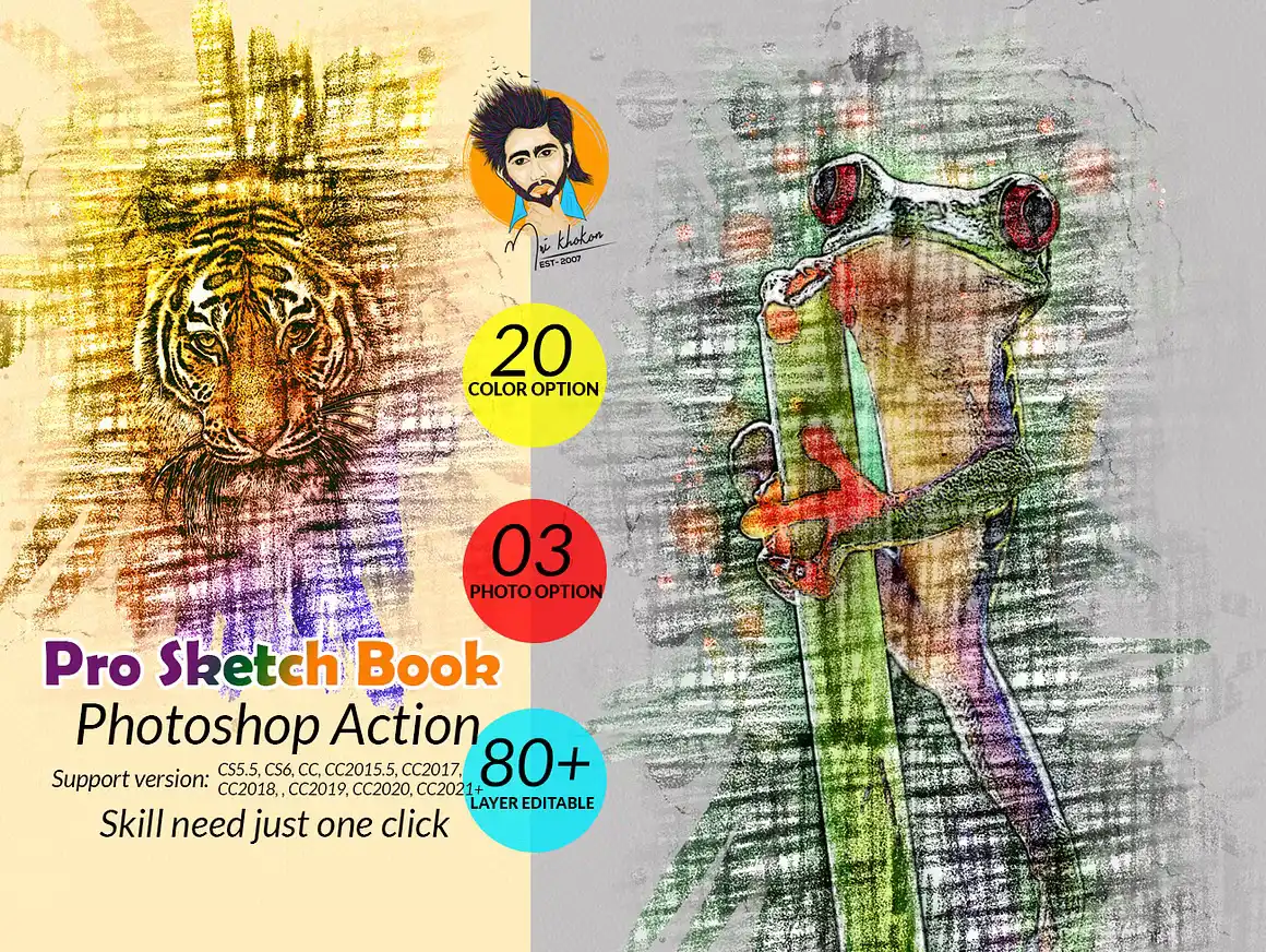 Pro Sketch Book Photoshop Action - Free Download
