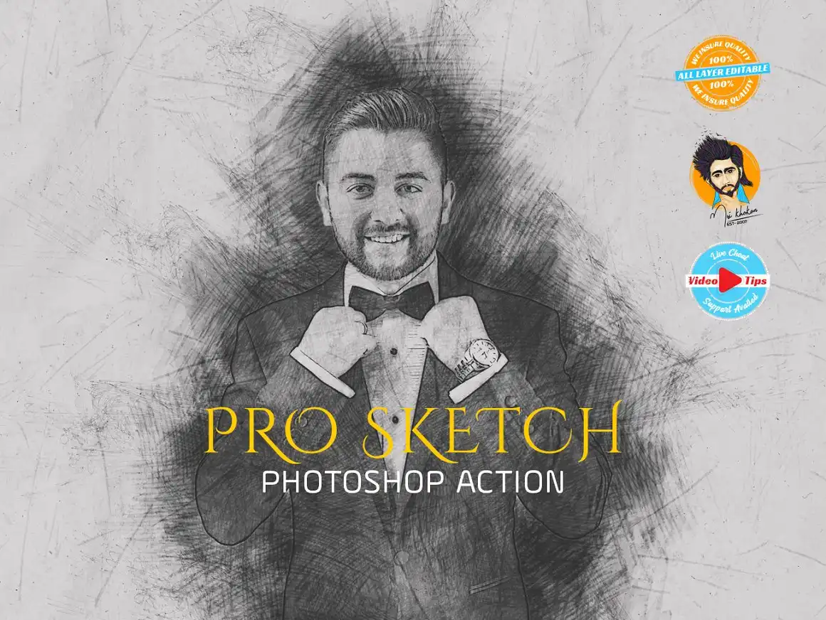 PRO SKETCH Photoshop Actions Free Download
