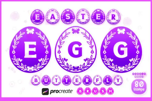 Procreate Brush Easter Egg Butterfly a-Z - Free Download