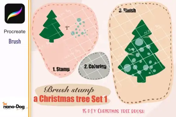 Procreate Christmas tree brush Free Download