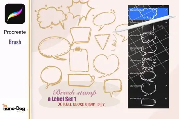 Procreate label brush stamp best for you - Free Download