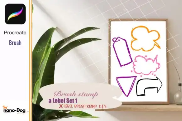 Procreate label brush stamp best for you - Free Download