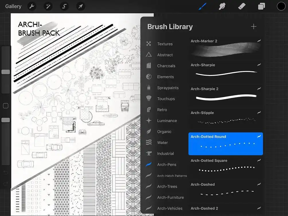 Procreate Line Art and Architecture Brush Suite Free Download