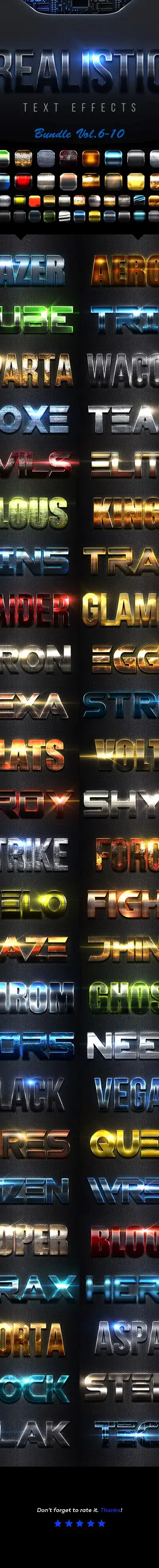 Realistic Text Effects Bundle II Free Download