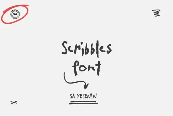 SA Yesenin Realistic Scribbles Font - Brushes Pack