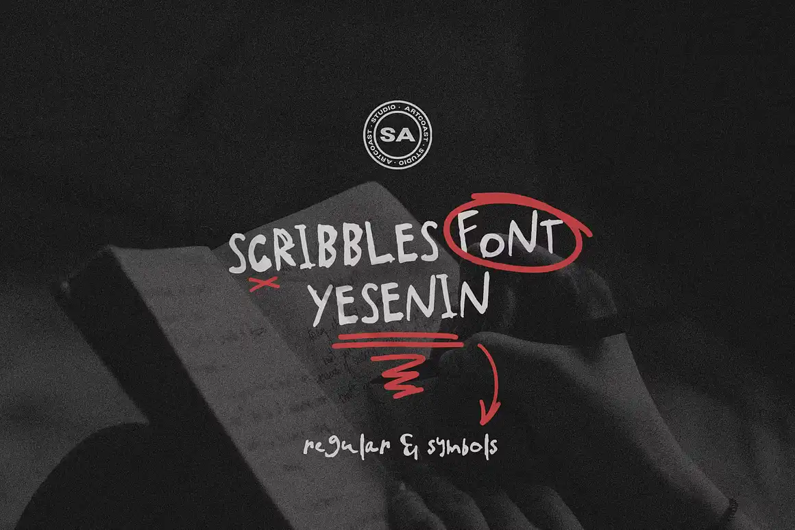 SA Yesenin Realistic Scribbles Font - Free Download
