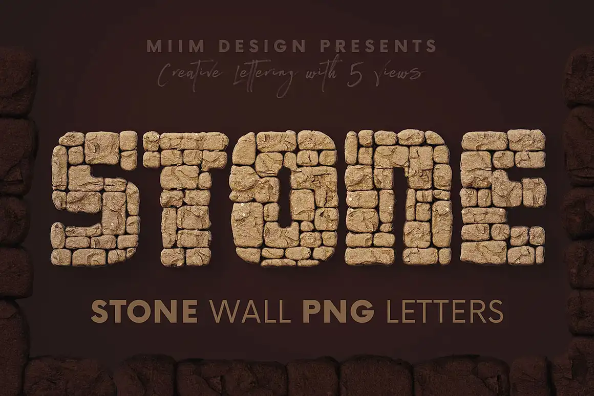 Stone Wall - 3D Lettering Free Download