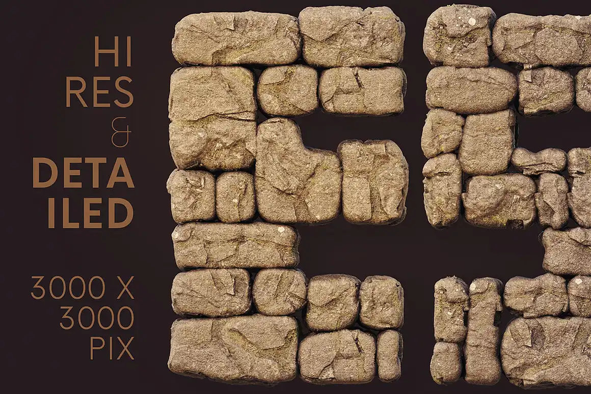 Stone Wall - 3D Lettering Free Download