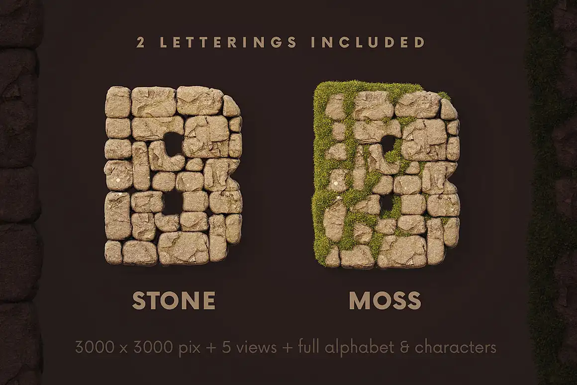 Stone Wall - 3D Lettering Free Download