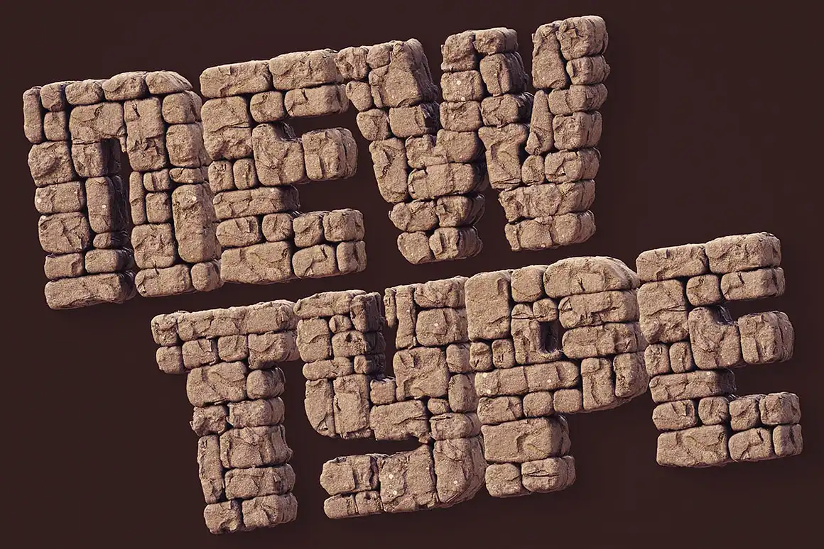 Stone Wall - 3D Lettering Free Download