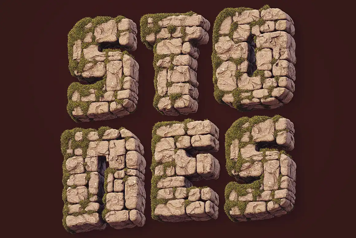 Stone Wall - 3D Lettering Free Download