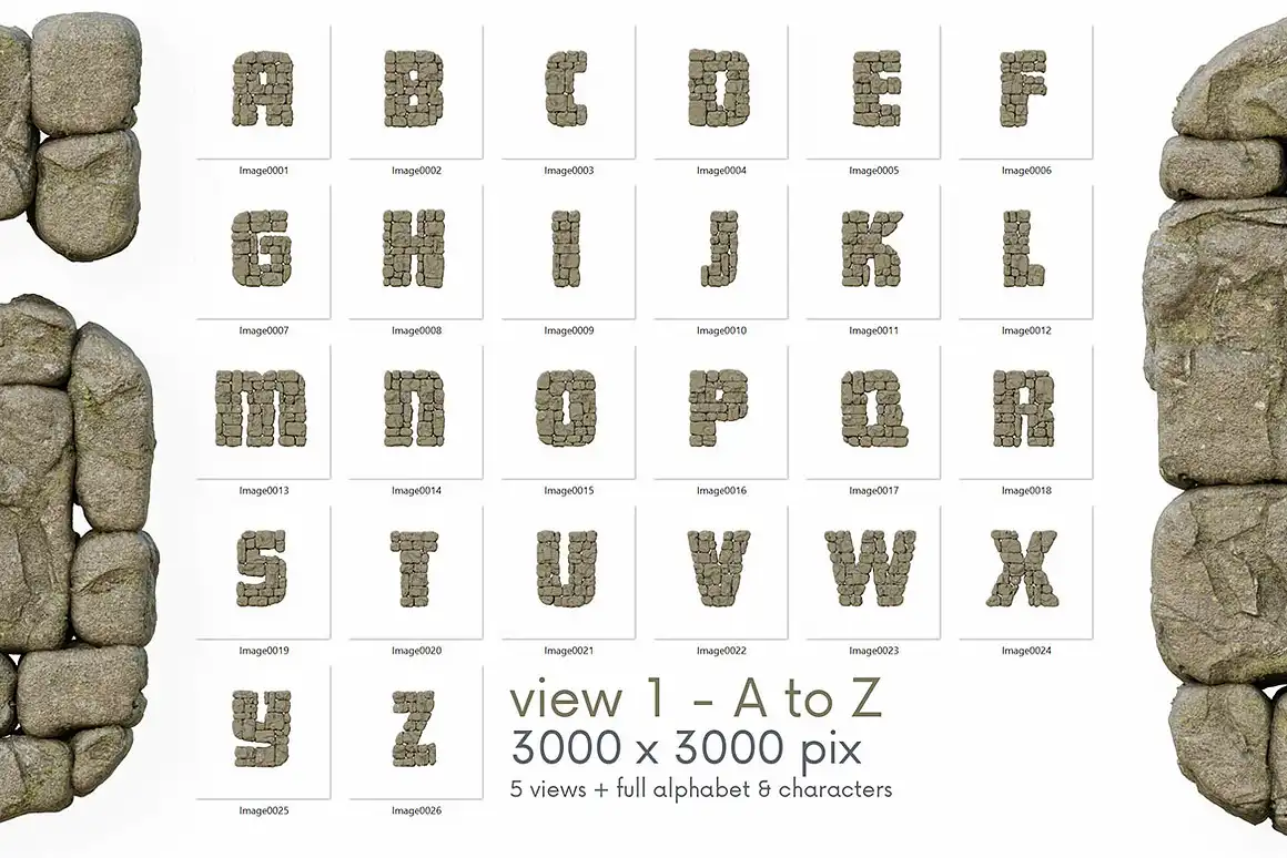 Stone Wall - 3D Lettering Free Download