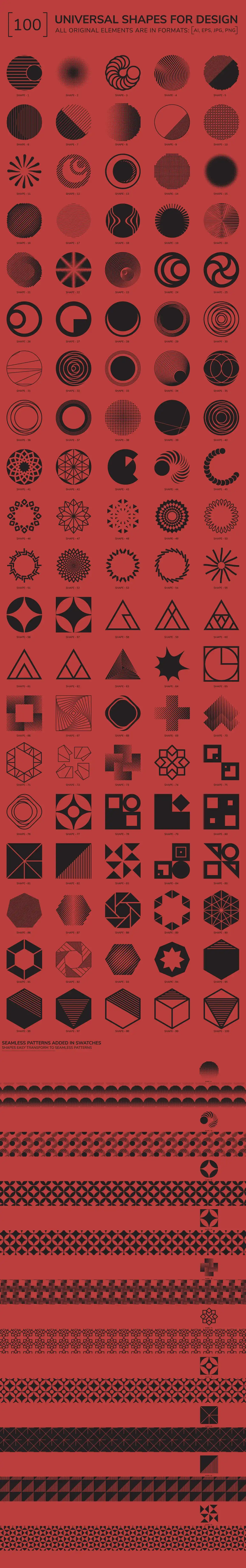 100 Geometric Shapes. Part 3 Free Download
