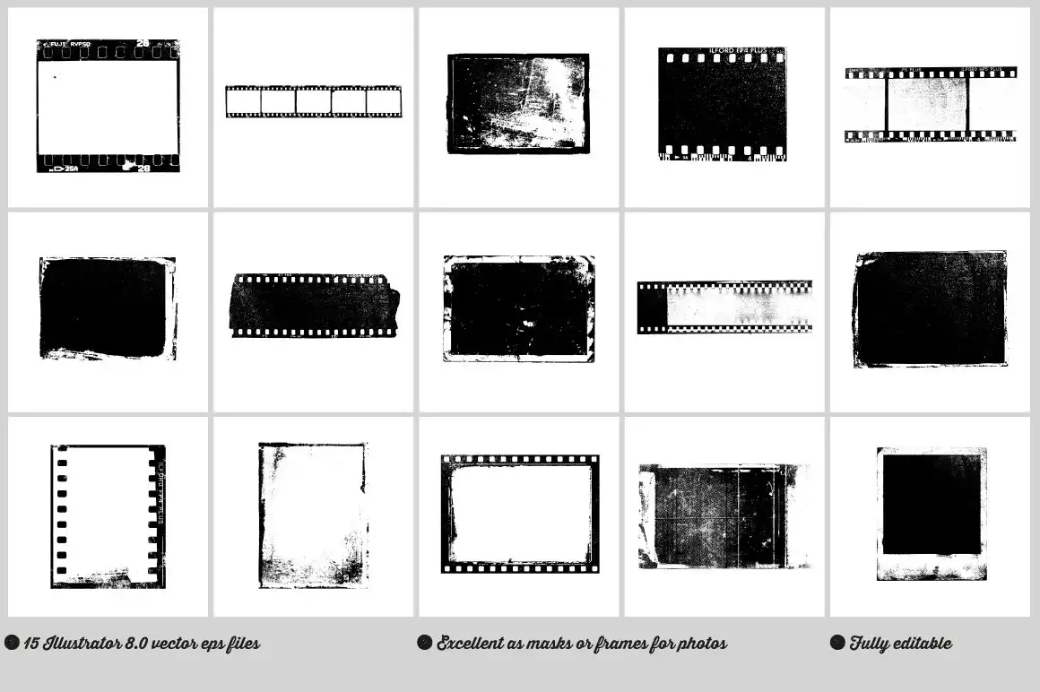 15 Vector Film Textures - Free Download