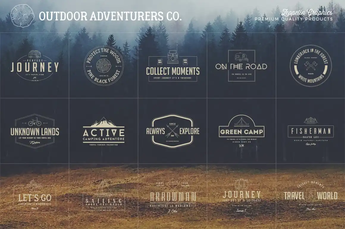 150 Outdoor Adventurers Logos Free Download