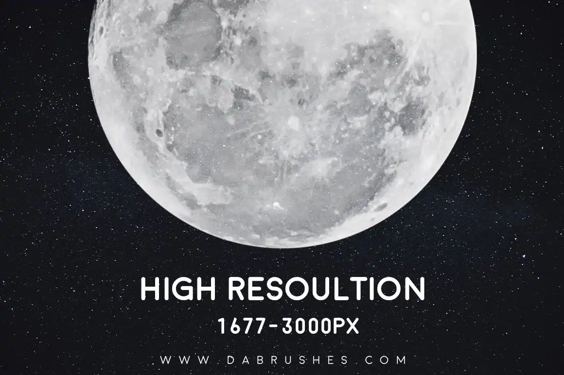 25 Moon Brushes For Photoshop Free Download