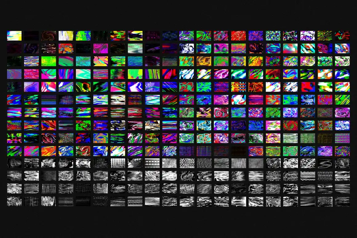 280 Glitch Distortion textures Free Download