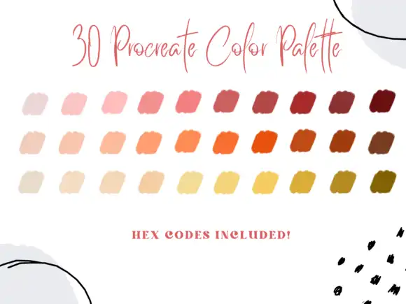 30 Procreate Color Palette - Brushes Pack