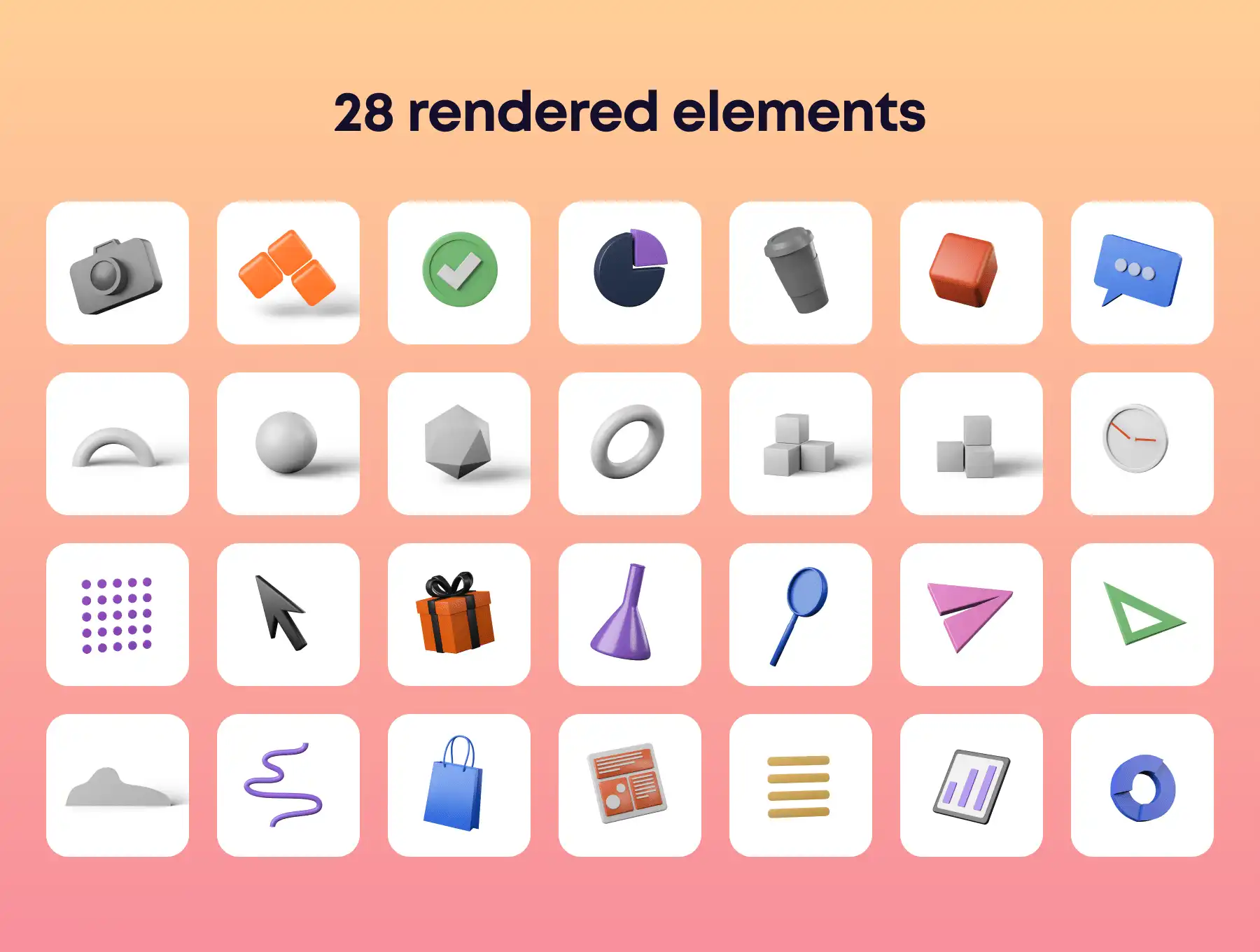 3D Character Pack Illustration & 3D Elements object Free Download
