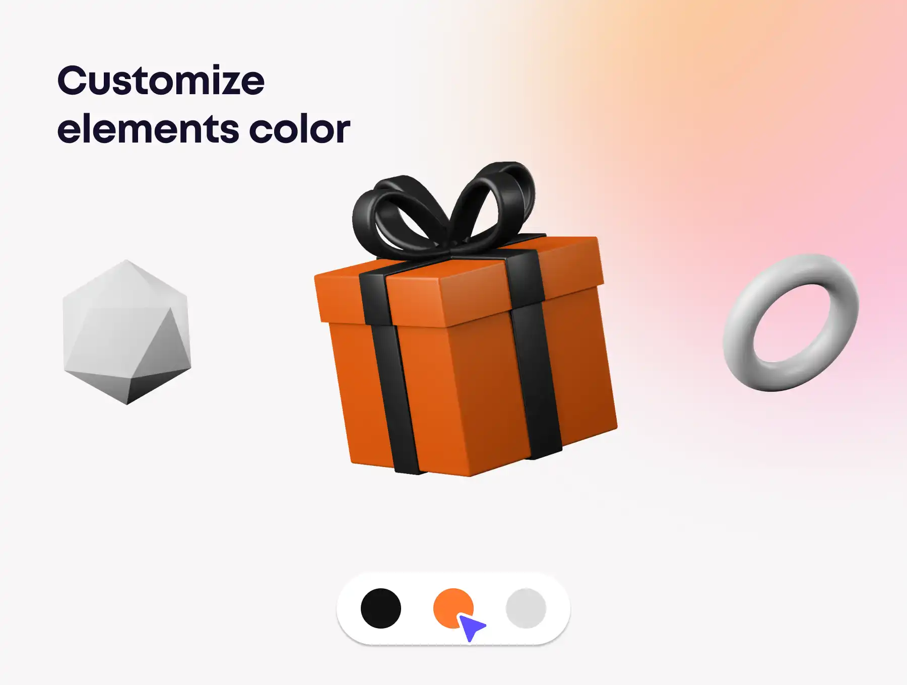 3D Character Pack Illustration & 3D Elements object - Brushes Pack