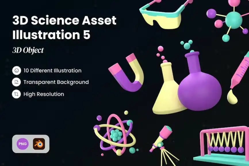 3D Science Asset Illustration 3 - Free Download