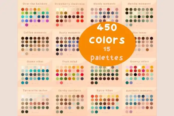450 Color Palette Bundle Procreate Free Download