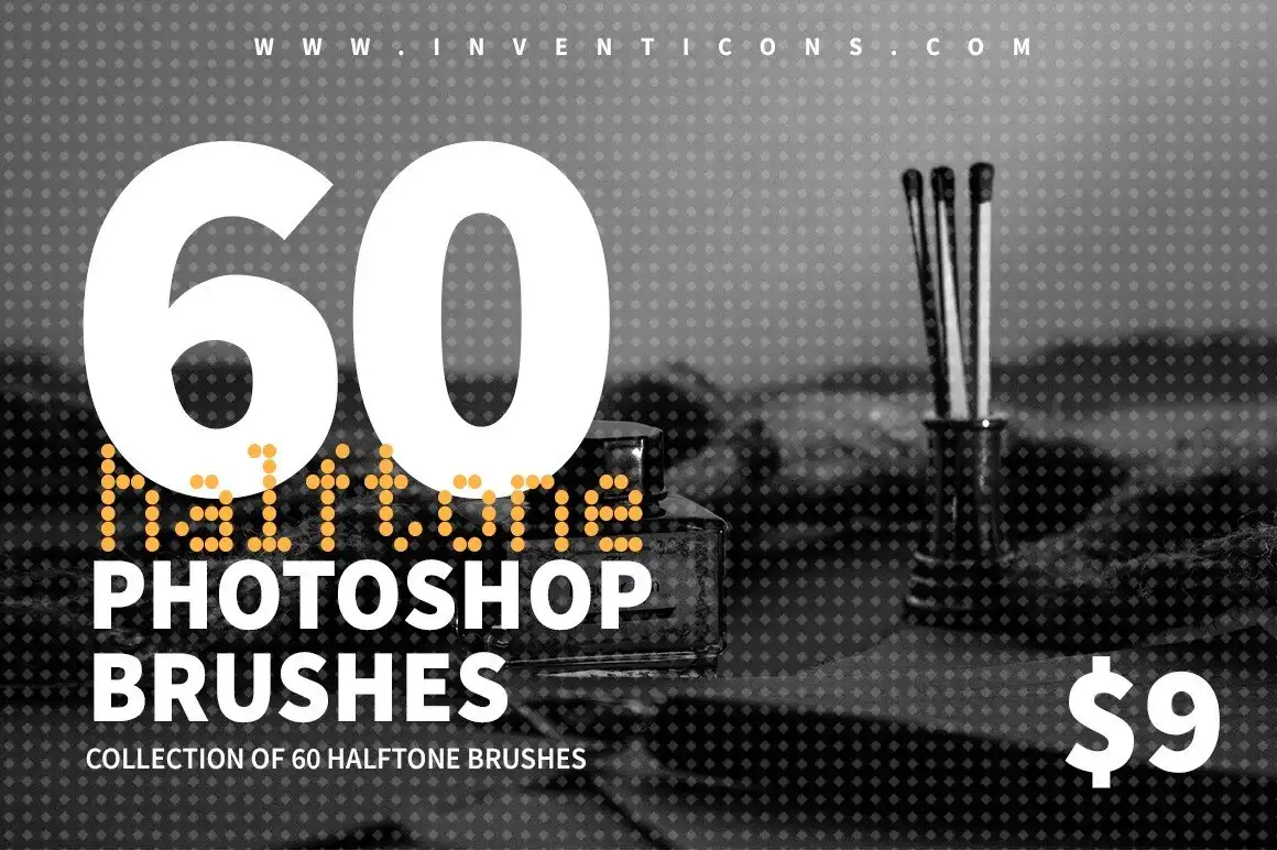 60 Halftone Photoshop Brushes - Brushes Pack