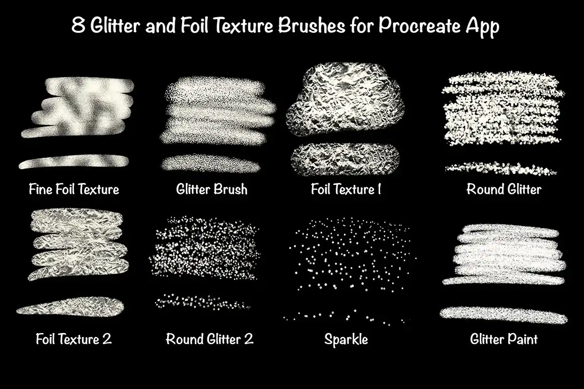 8 Foil & Glitter Procreate Brushes Free Download