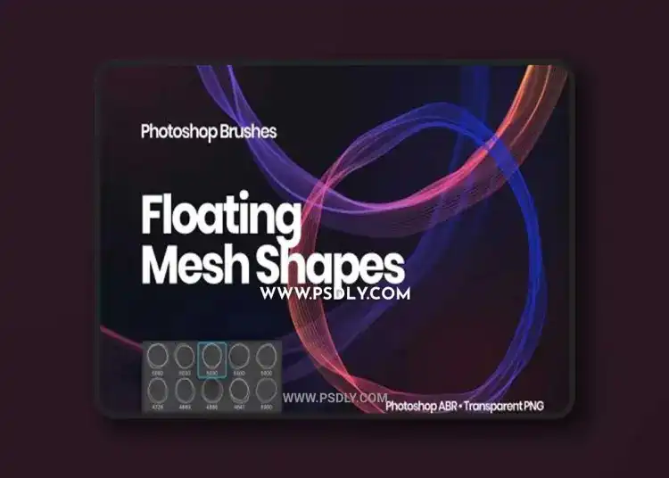 Floating Mesh Shapes Photoshop Brushes Free Download