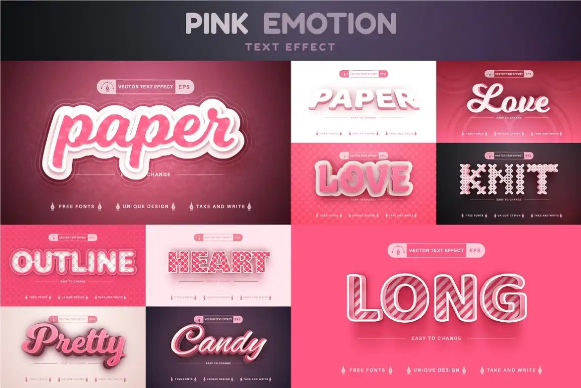 Bundle 100 Editable Text Effects - Brushes Pack