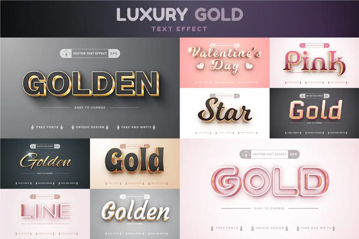 Bundle 100 Editable Text Effects - Brushes Pack