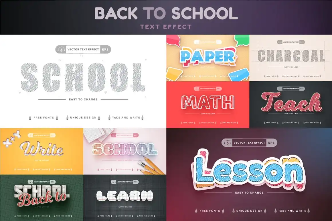 Bundle 100 Editable Text Effects - Brushes Pack