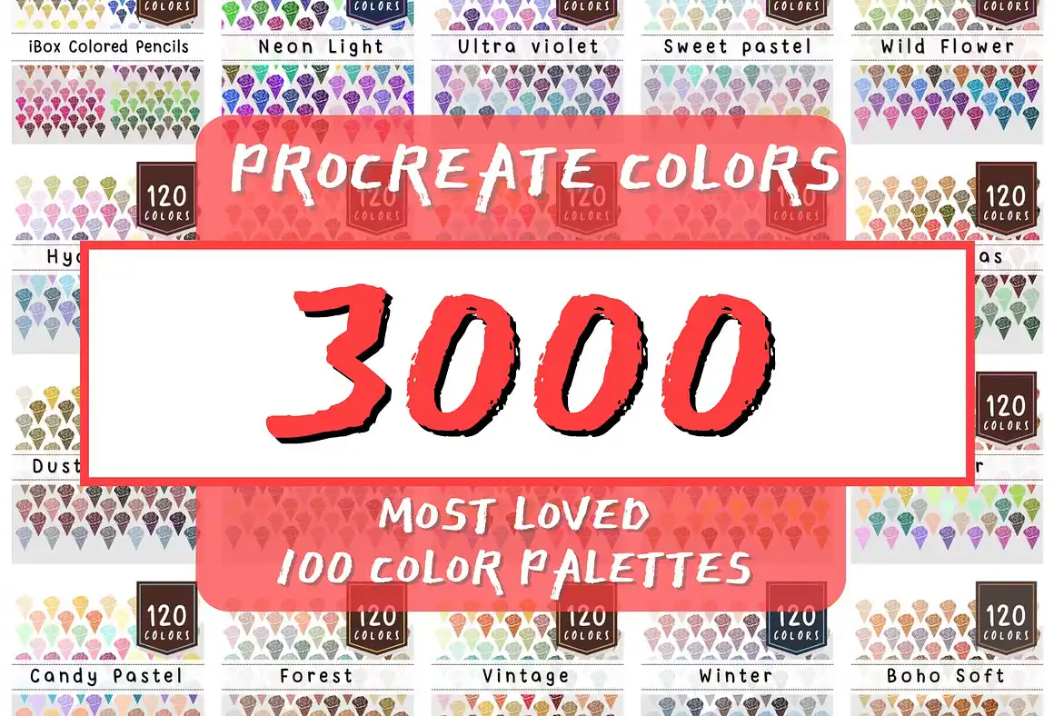 Color Bundle – 3000 Procreate Colors - Free Download
