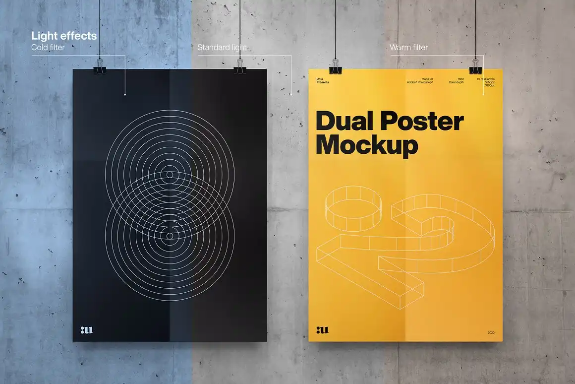 Dual Poster Mockup Free Download