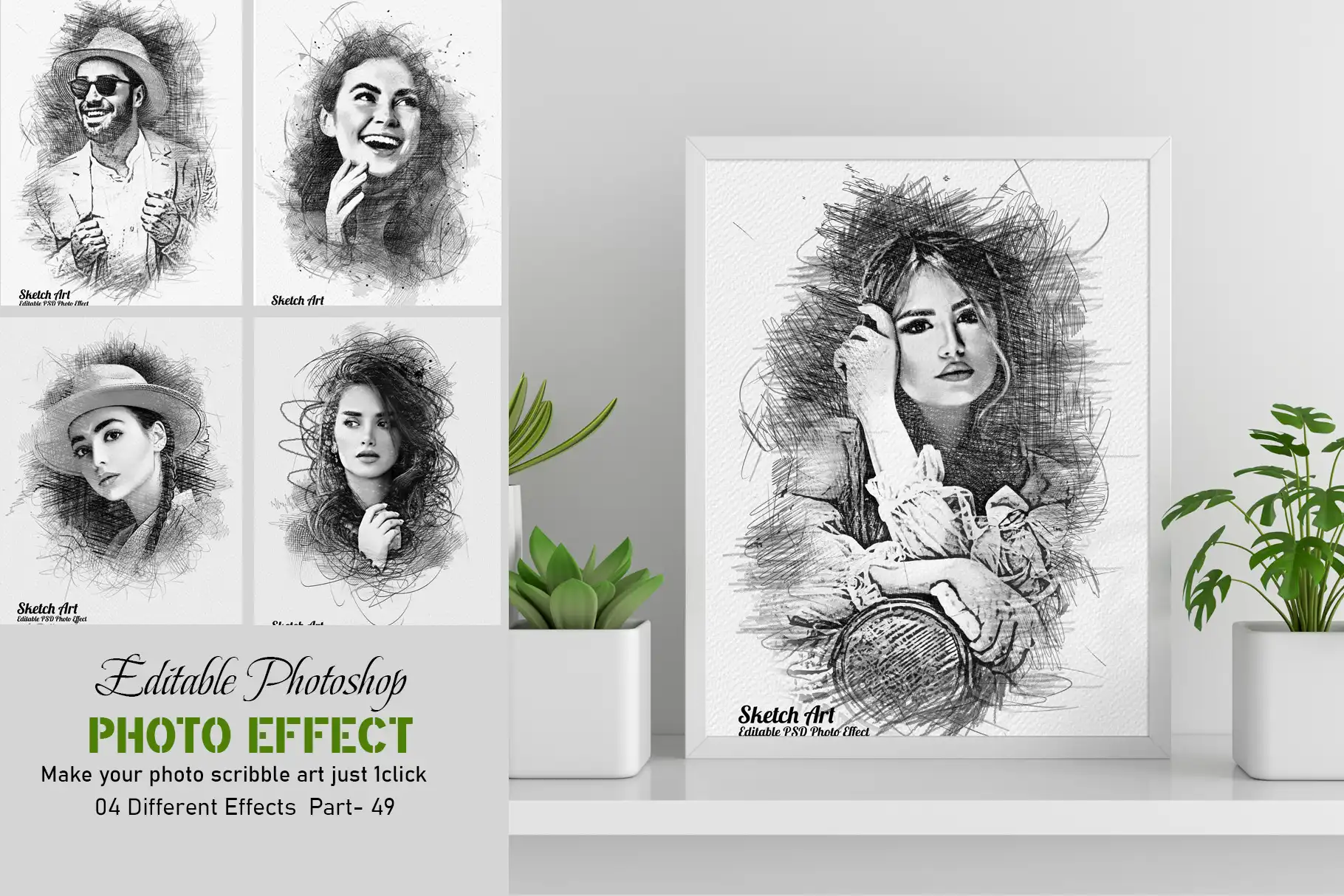 Editable Photoshop Photo Sketch - Free Download