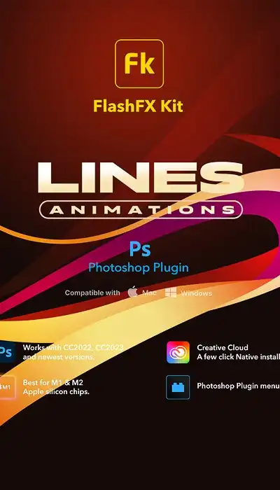 FlashFX Kit Lines Animations for Photoshop - 2d Vfx Plugin Free Download