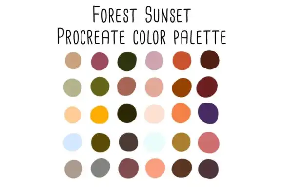 Forest Sunset Procreate Color Palette Free Download